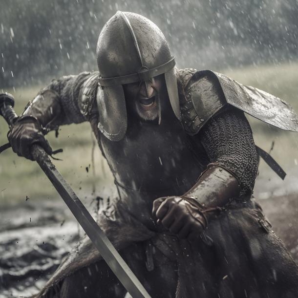 Knight fighting in the heavy rain - Impossible Images - Unique stock ...