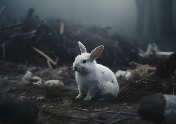 A white rabbit in the middle of an environmental disaster - Impossible ...