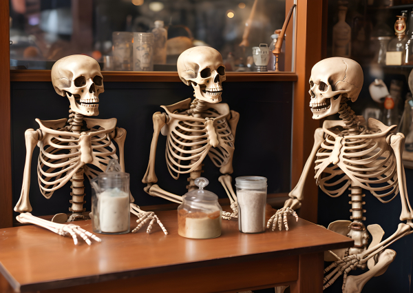 Skeletons enjoying a laugh over some drinks - Impossible Images ...