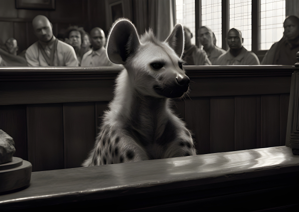 A Hyena in the court house facing trial - Impossible Images - Unique ...
