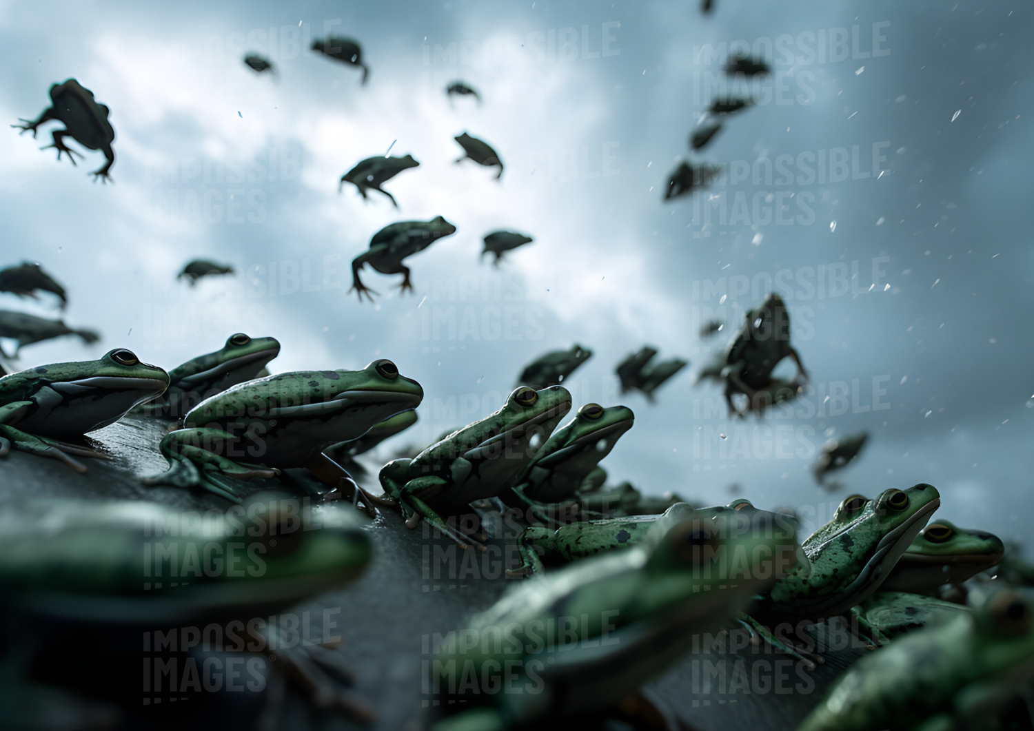 Frogs raining from the sky - Impossible Images - Unique stock images ...