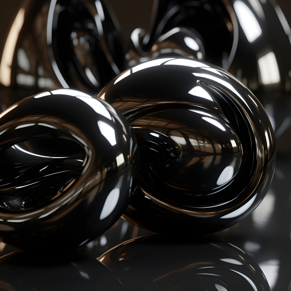 Reflective black rendered shapes - Impossible Images - Unique stock ...
