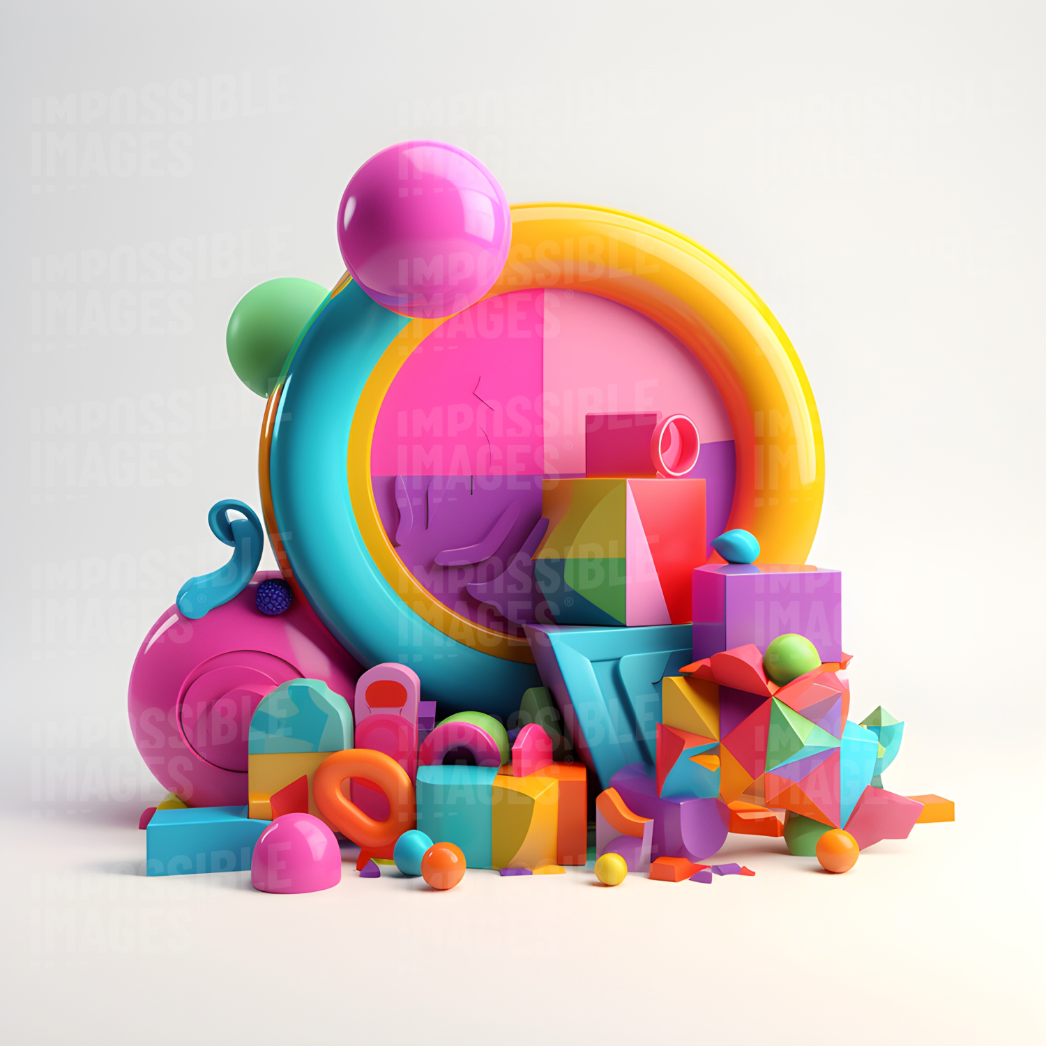 Abstract rendered colourful shapes - Impossible Images - Unique stock ...