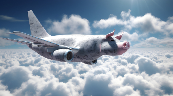 Jumbo jet pig - Impossible Images - Unique stock images for commercial use.