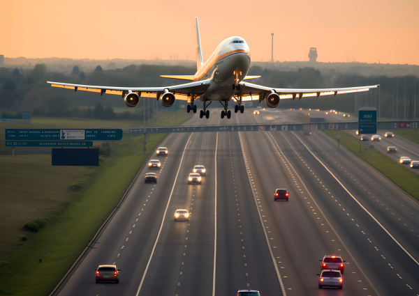 A jumbo jet plane landing on a motorway - Impossible Images - Unique ...