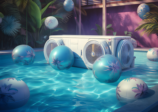 An air conditioning unit floating in a swimming pool - Impossible ...
