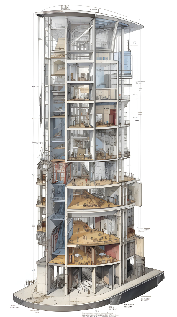 Skyscraper cutaway diagram - Impossible Images - Unique stock images ...
