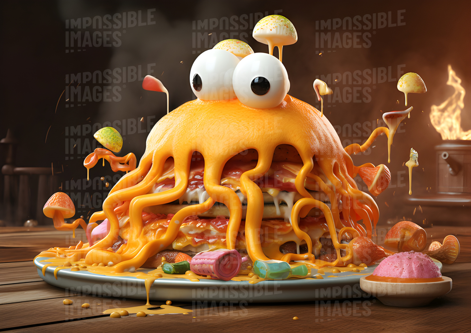 A cheese creature on a plate - Impossible Images - Unique stock images ...