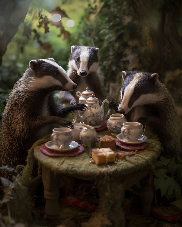 Badger tea party - Impossible Images - Unique stock images for ...