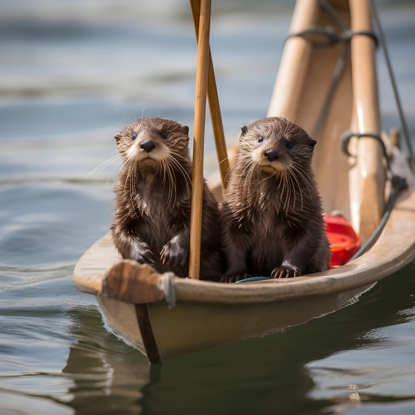 Otters learning to sail - Impossible Images - Unique stock images for ...