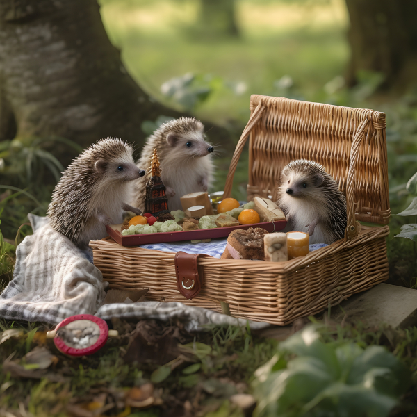 Hedgehogs having a picnic in the garden - Impossible Images - Unique ...