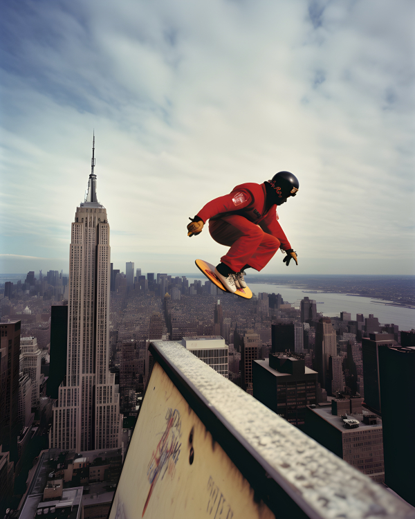 Boarder jumping off a skyscraper in NYC - Impossible Images - Unique ...
