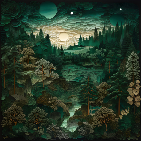 Green layered paper forest - Impossible Images - Unique stock images ...