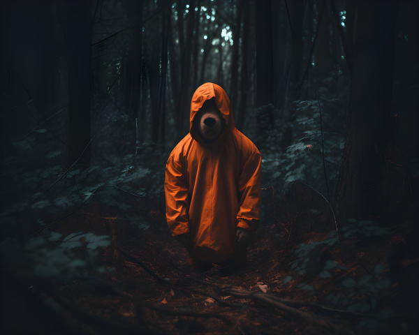 Strange bear in the woods - Impossible Images - Unique stock images for ...