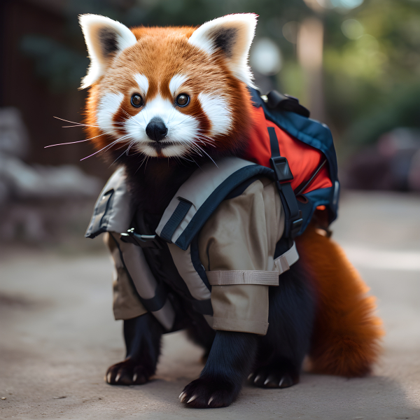 Red Panda getting ready for a hike - Impossible Images - Unique stock ...
