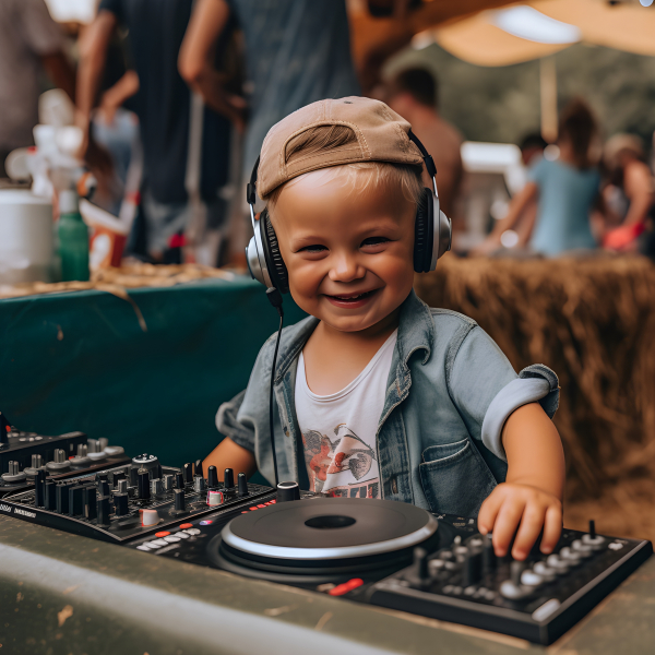 Toddler DJ on the mixing deck - Impossible Images - Unique stock images ...