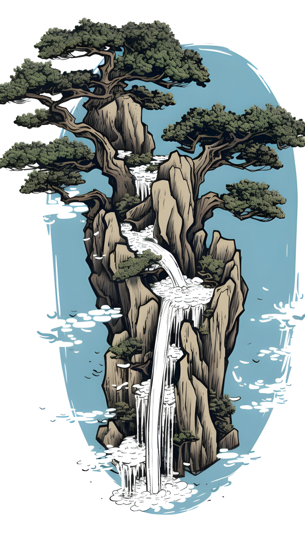 A bonsai tree and waterfall - Impossible Images - Unique stock images ...