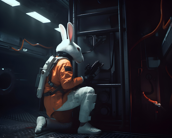 Rabbit-Man in space - Impossible Images - Unique stock images for ...