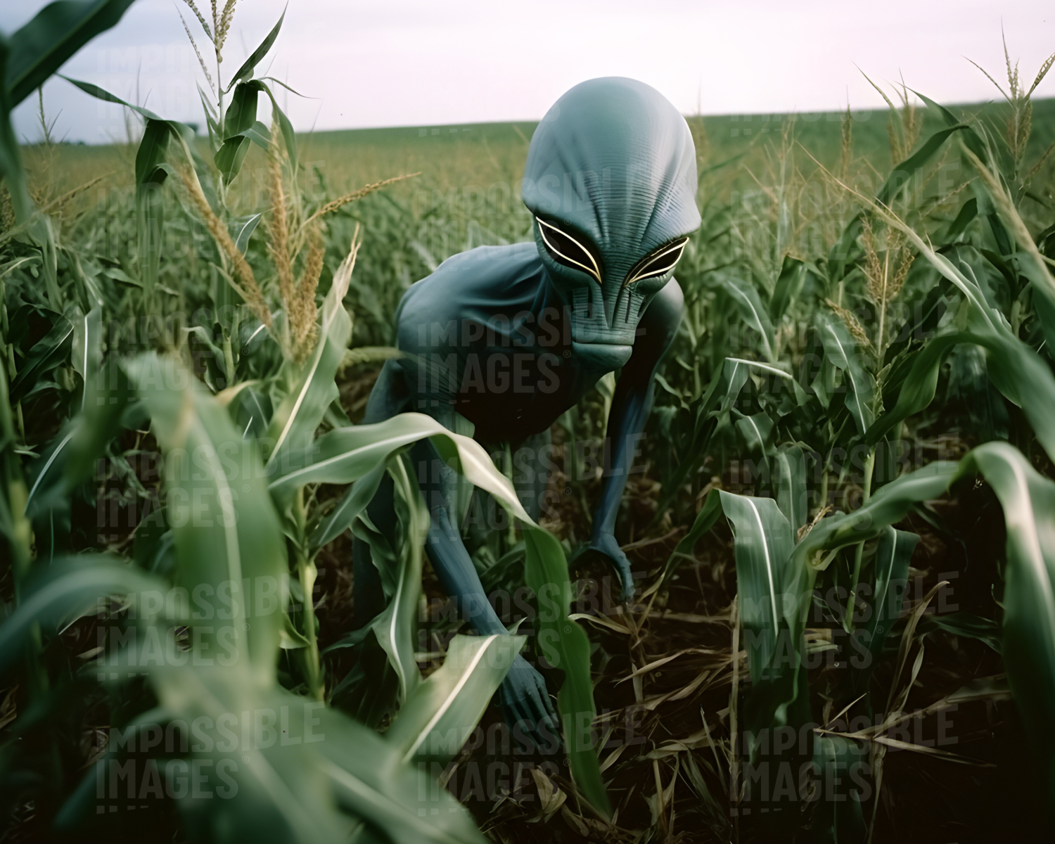 An alien hiding in a field - Impossible Images - Unique stock images ...