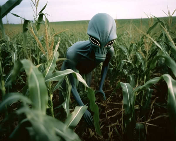 An alien hiding in a field - Impossible Images - Unique stock images ...