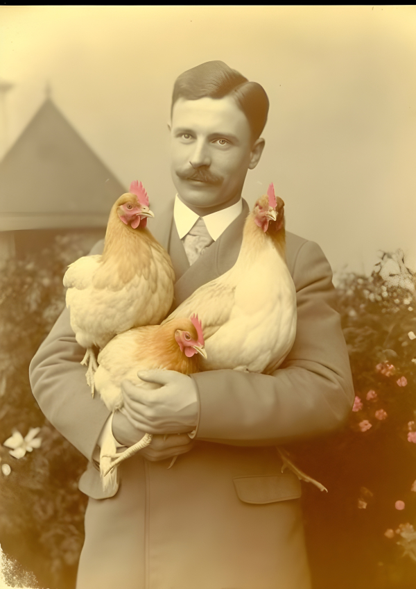 Man with chickens - Impossible Images - Unique stock images for ...