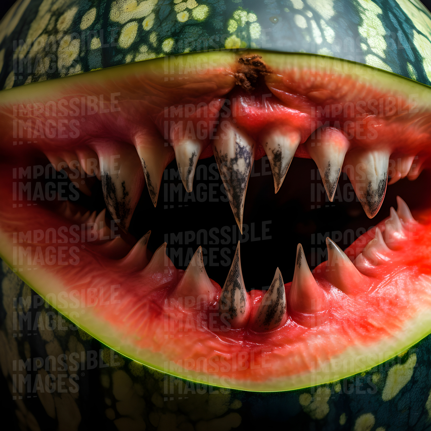 Watermelon with teeth - Impossible Images - Unique stock images for ...