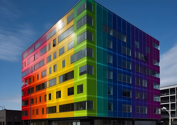 Rainbow building exterior - Impossible Images - Unique stock images for ...
