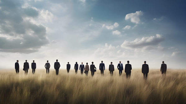 A group of lost business people - Impossible Images - Unique stock ...