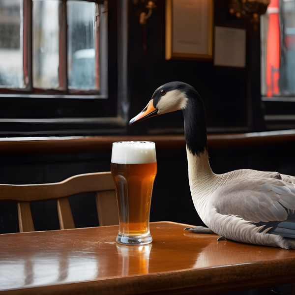 A goose drinking a beer - Impossible Images - Unique stock images for ...