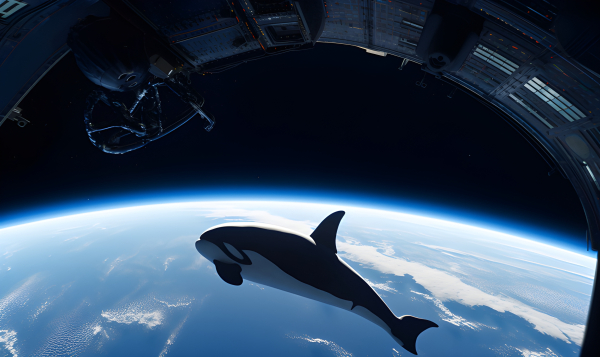 An orca circling the space station - Impossible Images - Unique stock ...