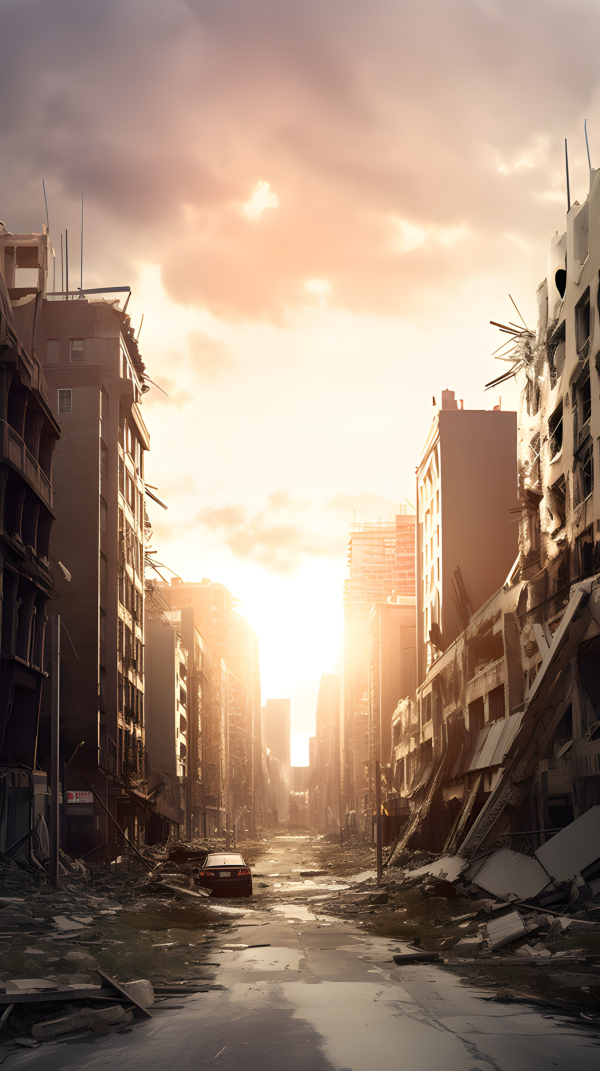 The aftermath of an earthquake on an abandoned city street - Impossible ...