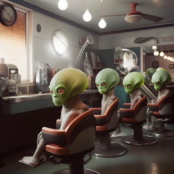 Alien barbershop - Impossible Images - Unique stock images for ...