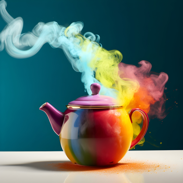 A rainbow teapot with rainbow coloured steam - Impossible Images ...