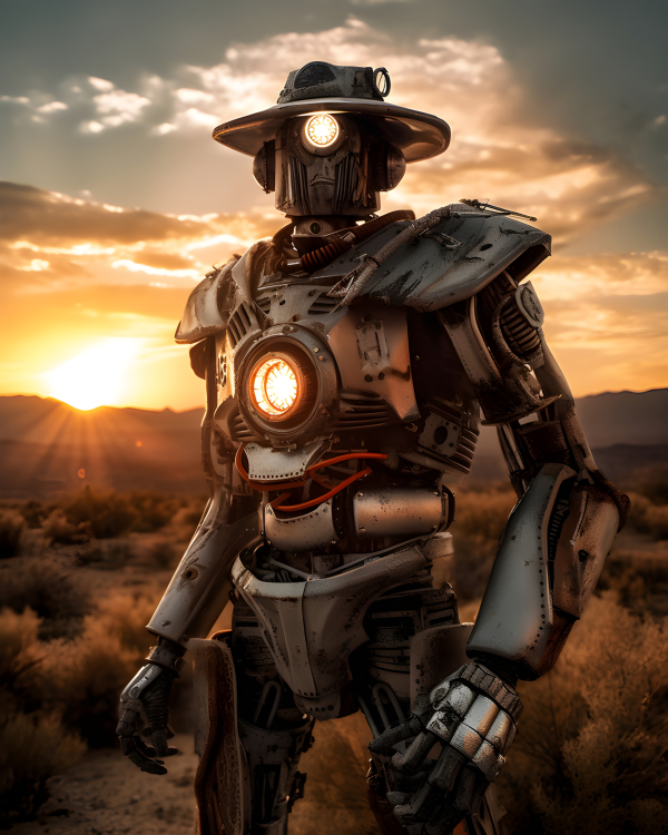 Robot cowboy - Impossible Images - Unique stock images for commercial use.