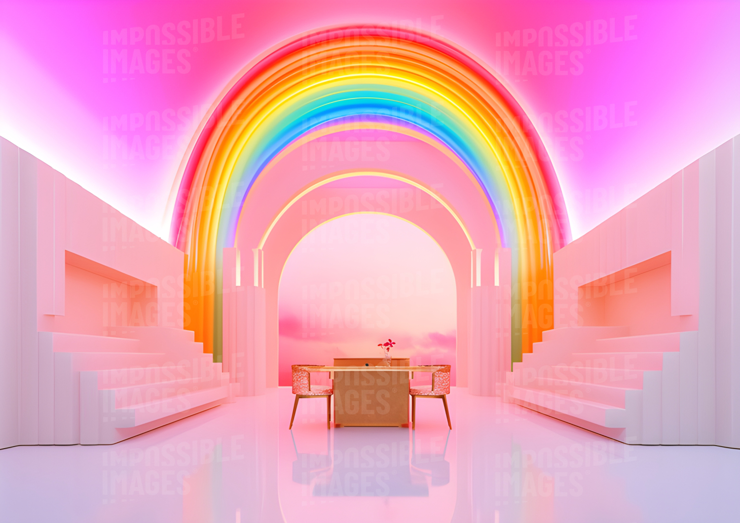 Huge spacious office with a rainbow interior - Impossible Images ...
