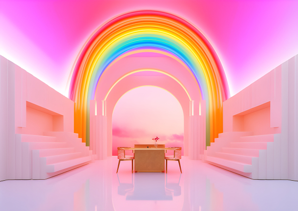 Huge spacious office with a rainbow interior - Impossible Images ...
