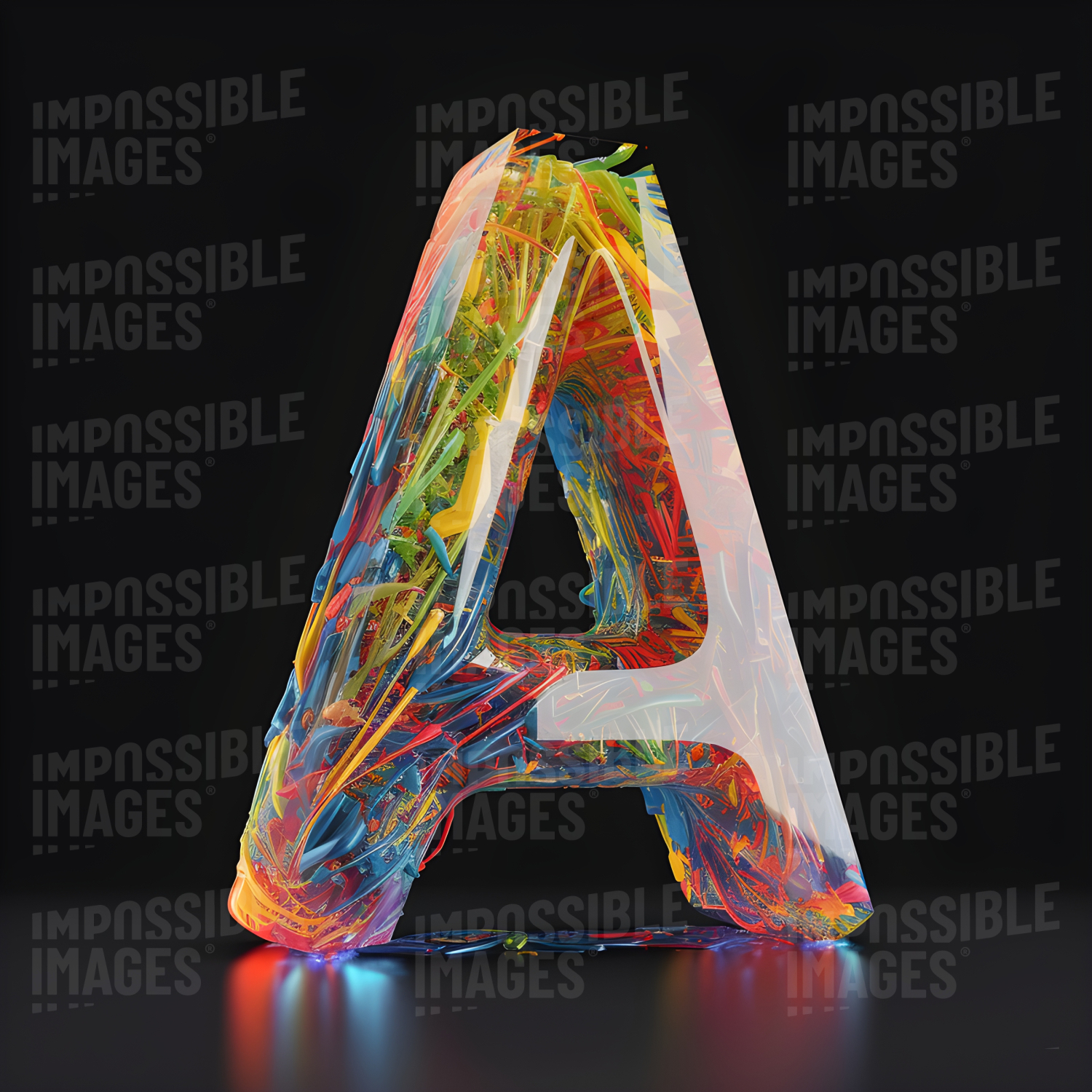 A 3d letter A made from coloured plastic - Impossible Images - Unique ...