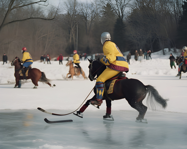 Jockeys and their horses on an ice rink - Impossible Images - Unique ...