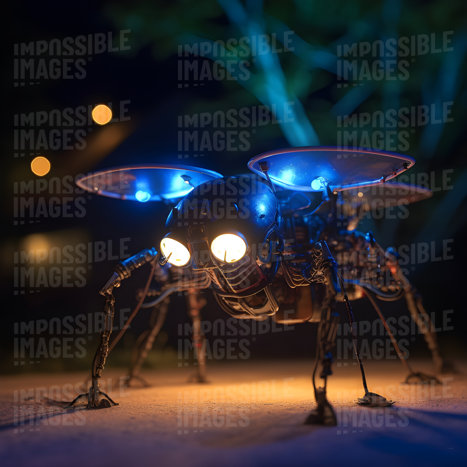 Robot firefly at night - Impossible Images - Unique stock images for ...