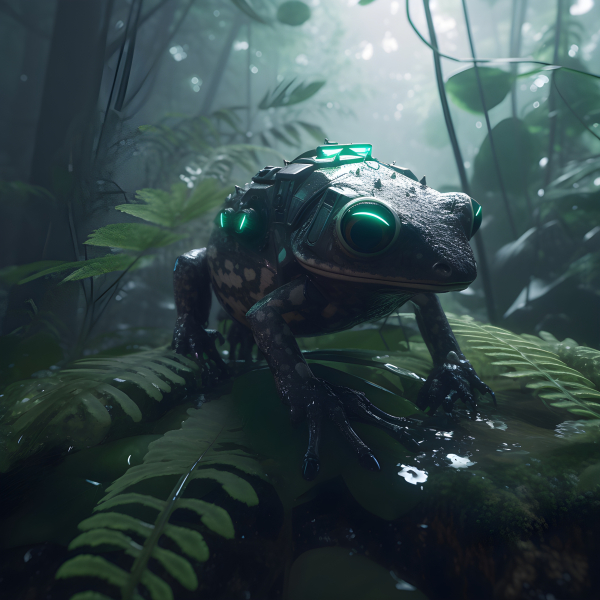 Robot frog in the rainforest - Impossible Images - Unique stock images ...