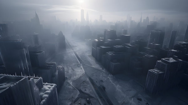 A desolate city covered in ice - Impossible Images - Unique stock ...