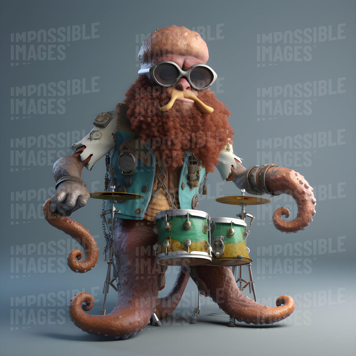 Octopus playing the drums - Impossible Images - Unique stock images for ...