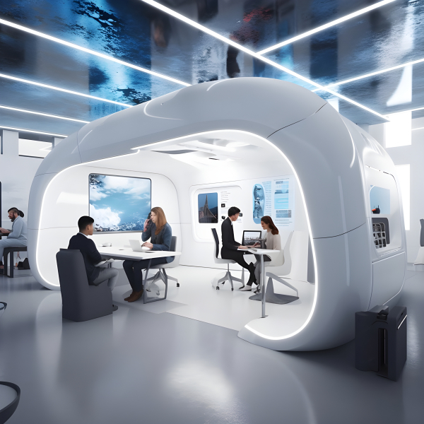 Futuristic office pod with people working - Impossible Images - Unique ...