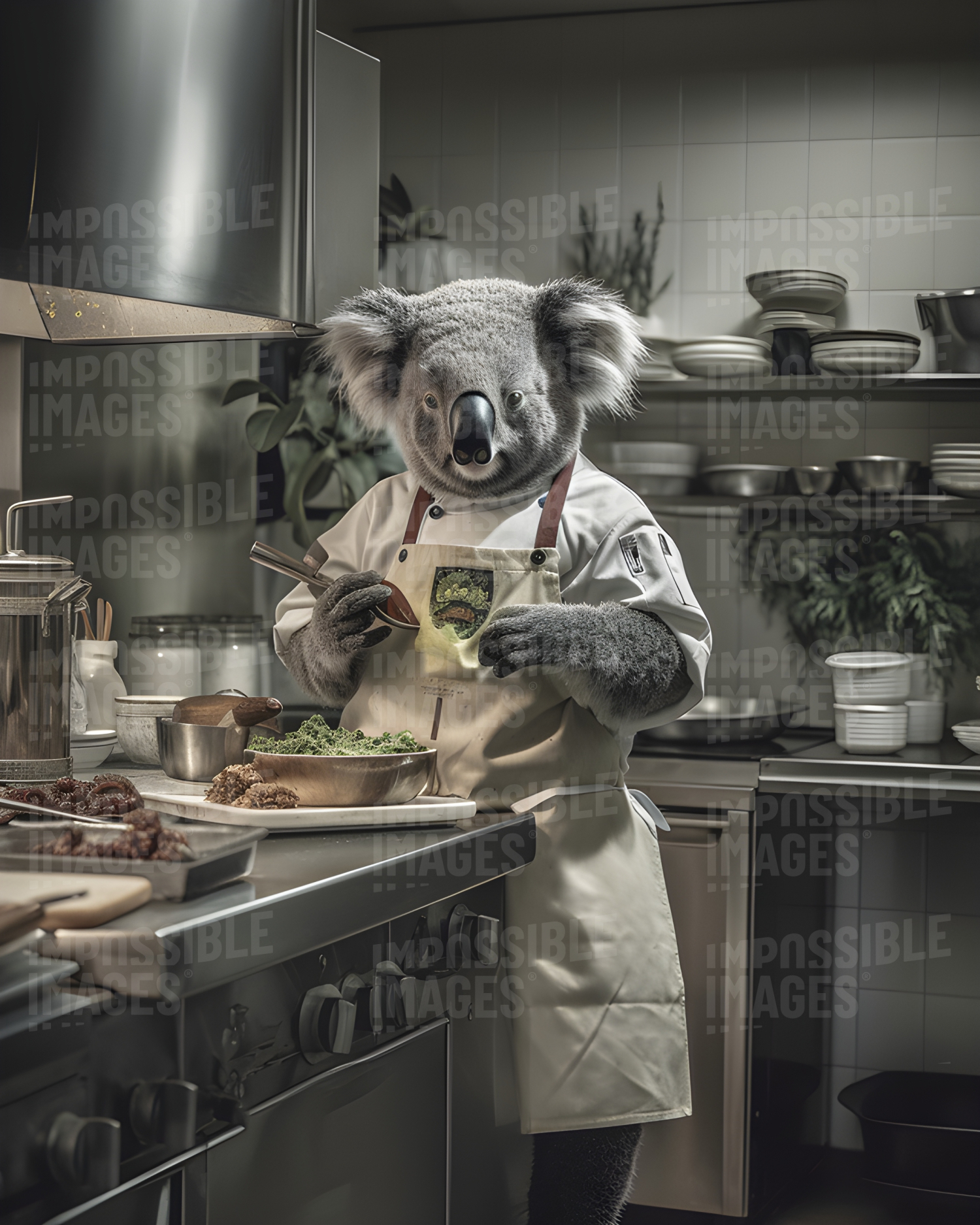 Koala cooking a 5 star meal - Impossible Images - Unique stock images ...