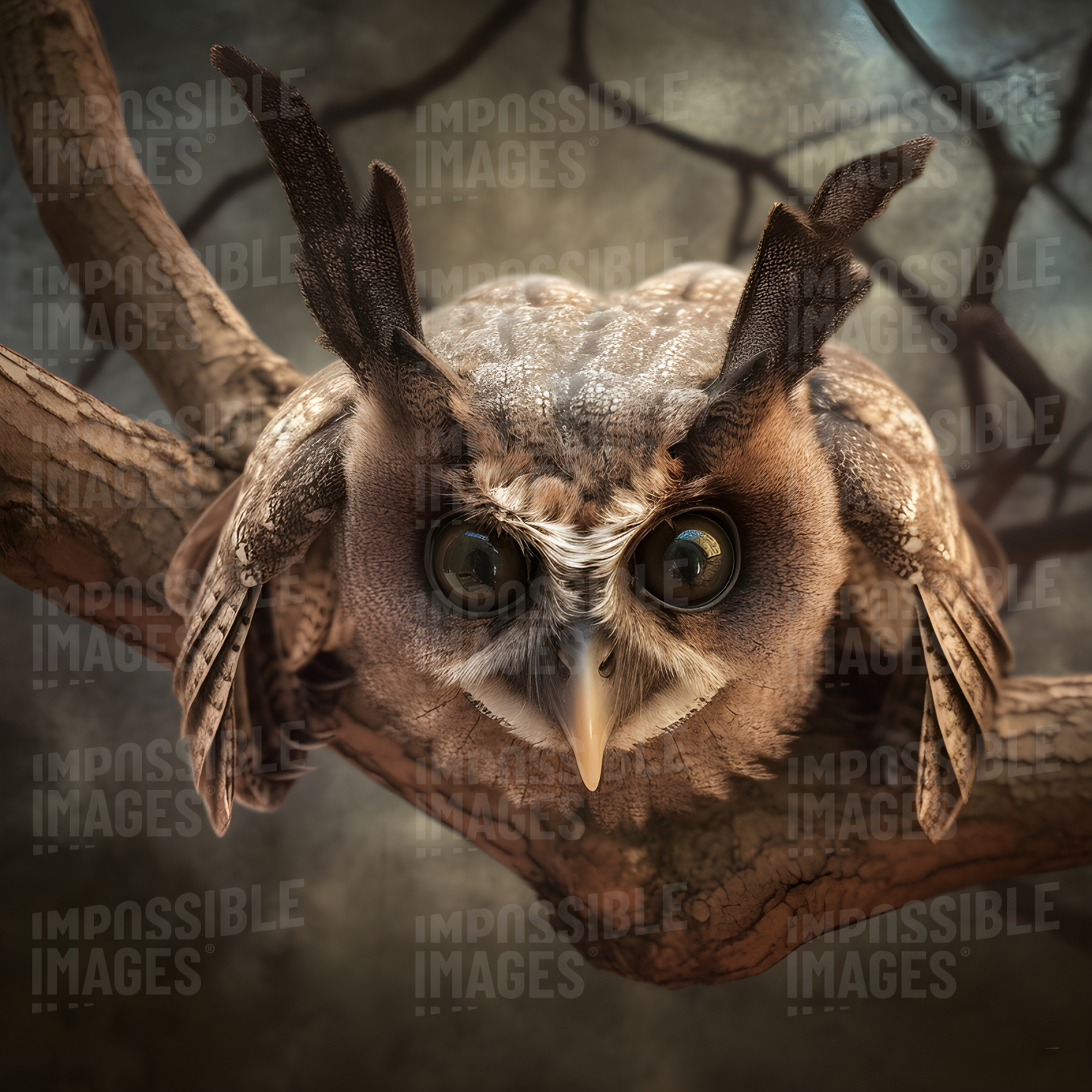 Moth Owl - Impossible Images - Unique stock images for commercial use.