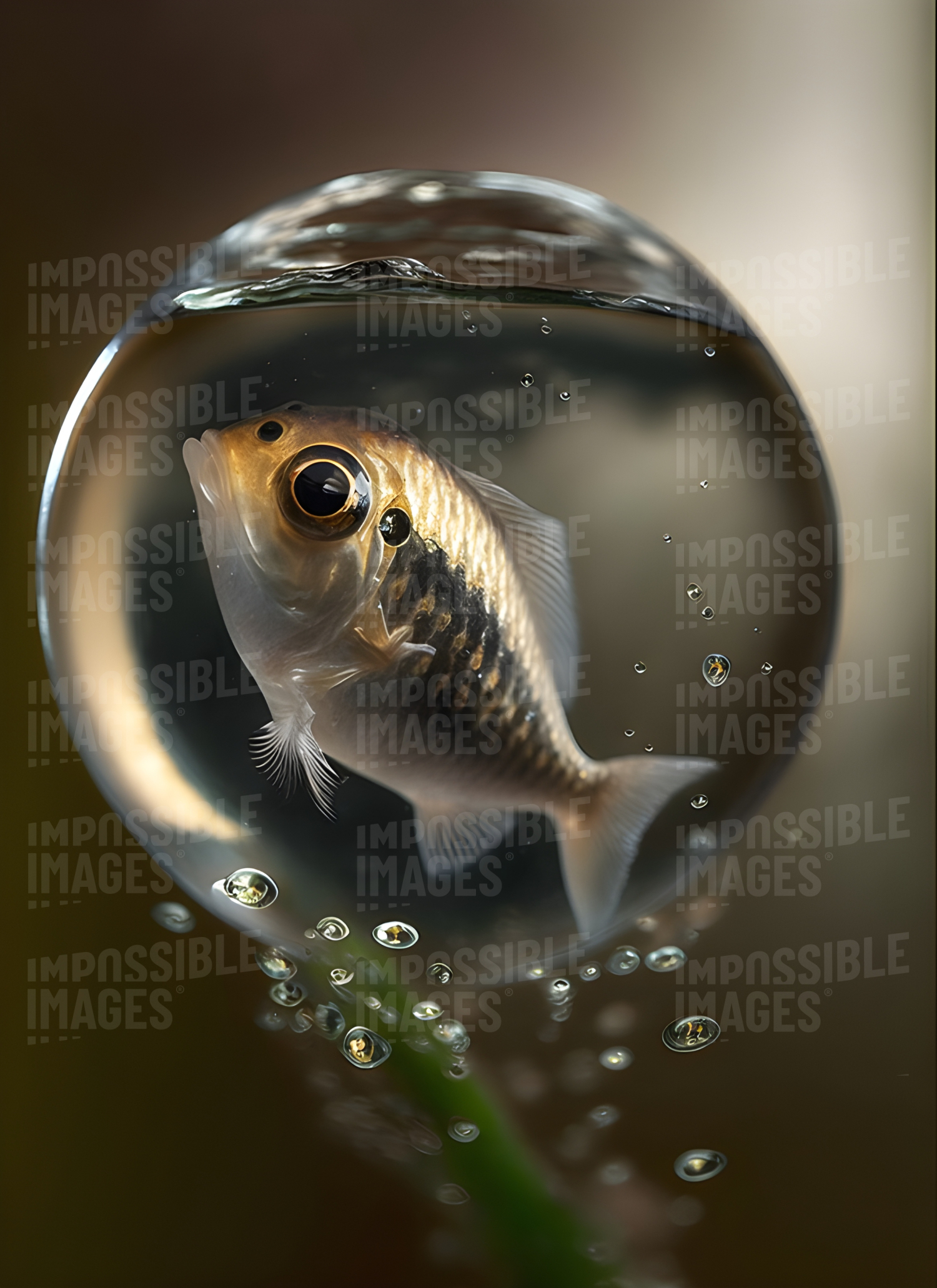 A tiny fish trapped in a water droplet - Impossible Images - Unique ...