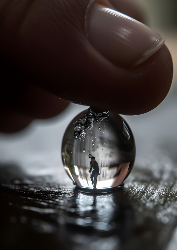 A tiny man trapped in a single drop of water - Impossible Images ...