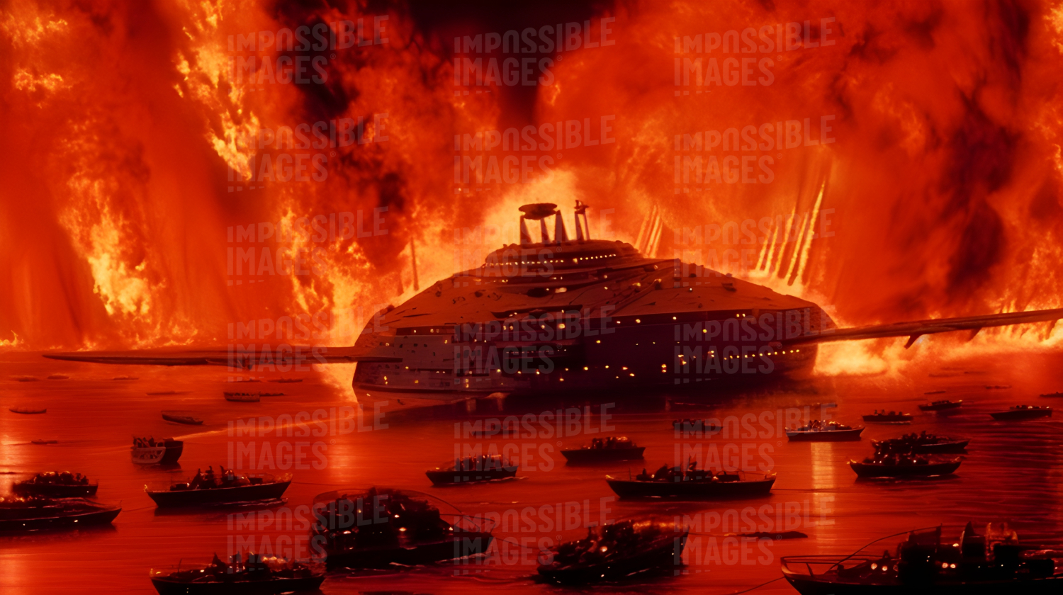 An Alien ship landing in fire and explosions - Impossible Images ...