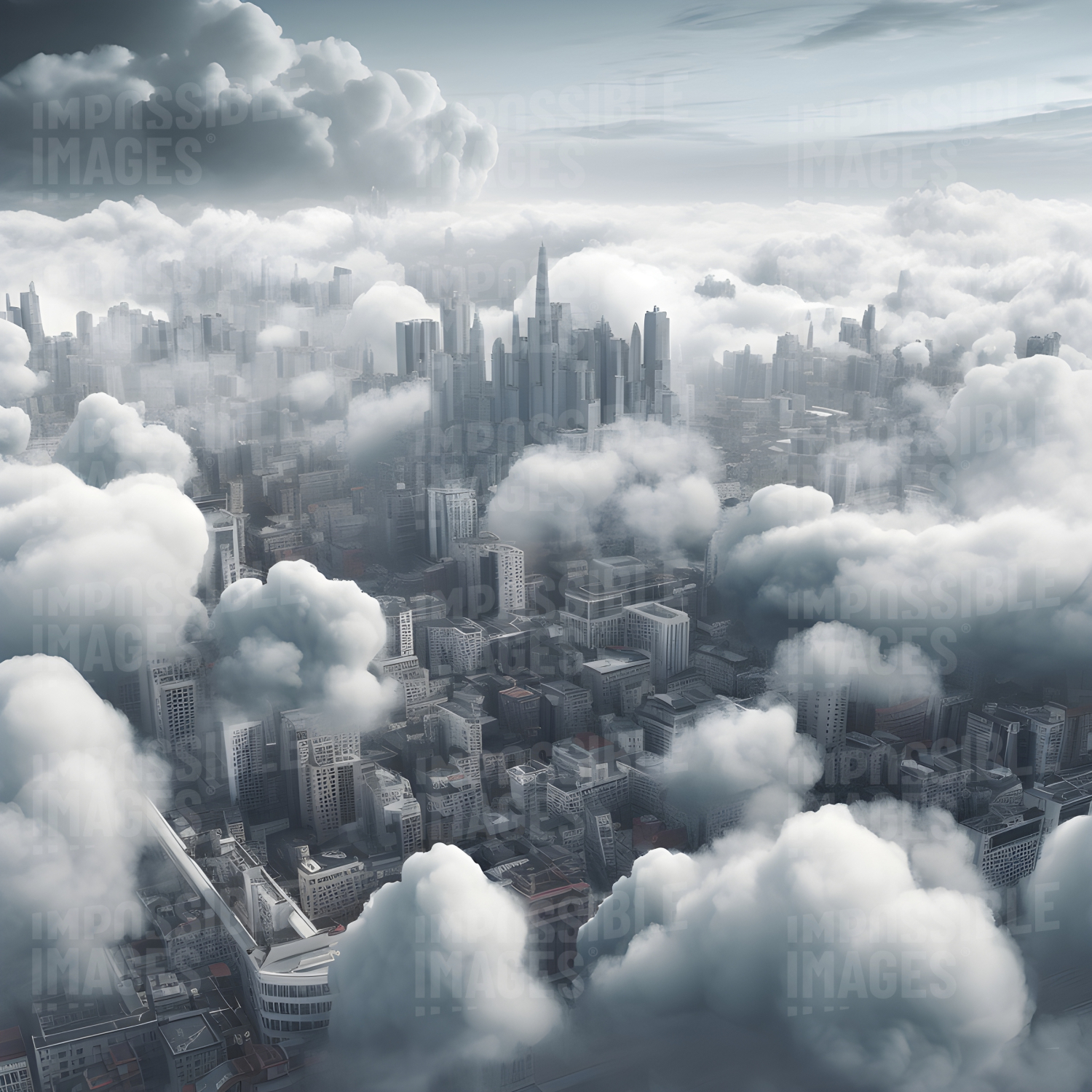 A City Skyline seen from above the Clouds. - Impossible Images - Unique ...