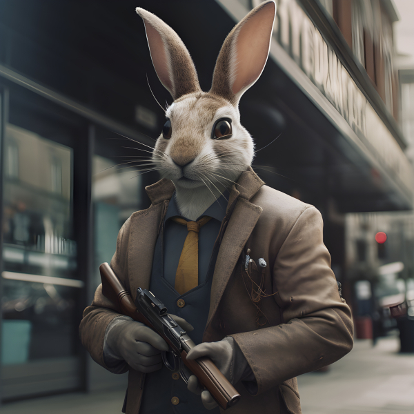 Young Rabbit Gangster with a weapon. - Impossible Images - Unique stock ...